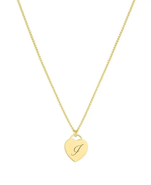 SET & STONES Alice Engraved Initial Heart Necklace - I