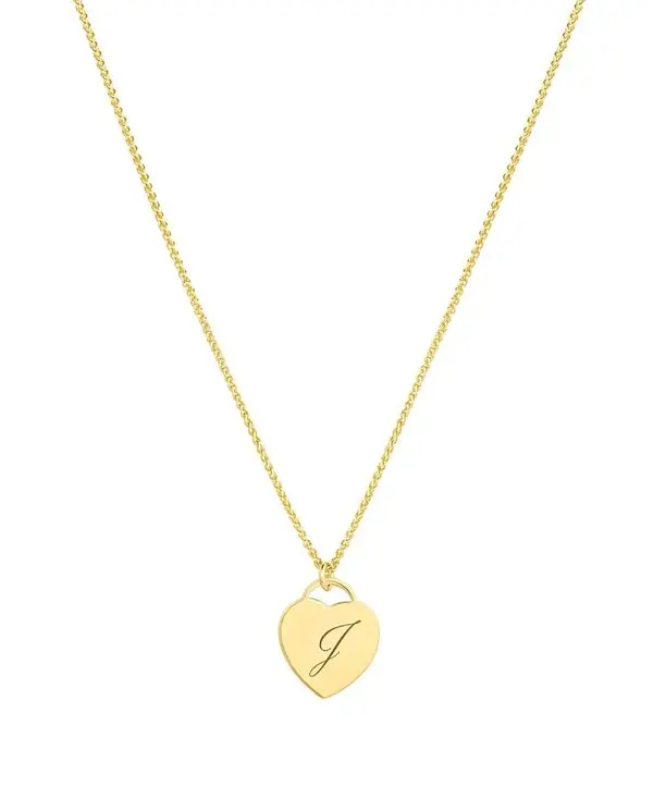 SET & STONES Alice Engraved Initial Heart Necklace - J