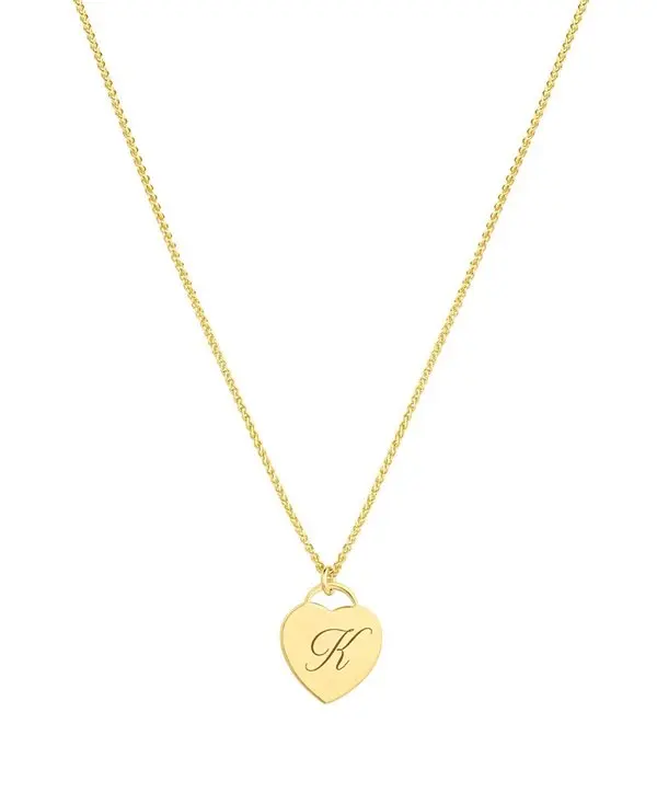 SET & STONES Alice Engraved Initial Heart Necklace - K