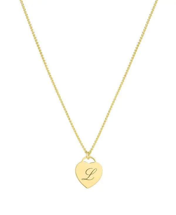 SET & STONES Alice Engraved Initial Heart Necklace - L