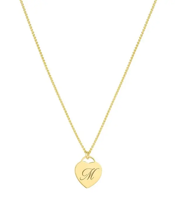 SET & STONES Alice Engraved Initial Heart Necklace - M