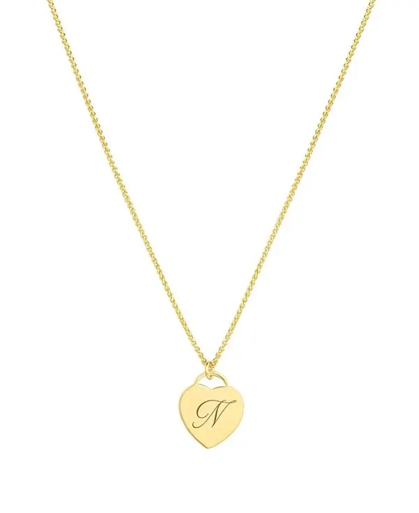 SET & STONES Alice Engraved Initial Heart Necklace - N