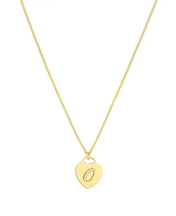 SET & STONES Alice Engraved Initial Heart Necklace - O