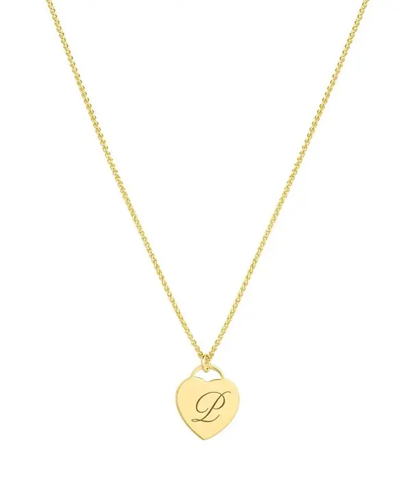 SET & STONES Alice Engraved Initial Heart Necklace - P