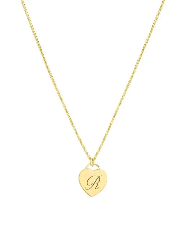 SET & STONES Alice Engraved Initial Heart Necklace - R