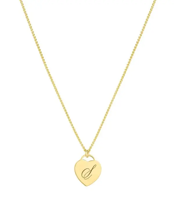 SET & STONES Alice Engraved Initial Heart Necklace - S