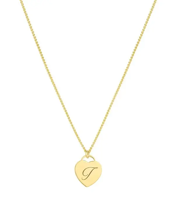 SET & STONES Alice Engraved Initial Heart Necklace - T