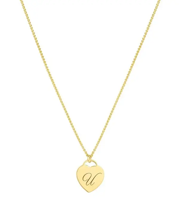 SET & STONES Alice Engraved Initial Heart Necklace - U