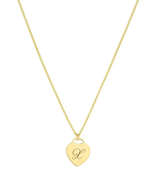 SET & STONES Alice Engraved Initial Heart Necklace - X