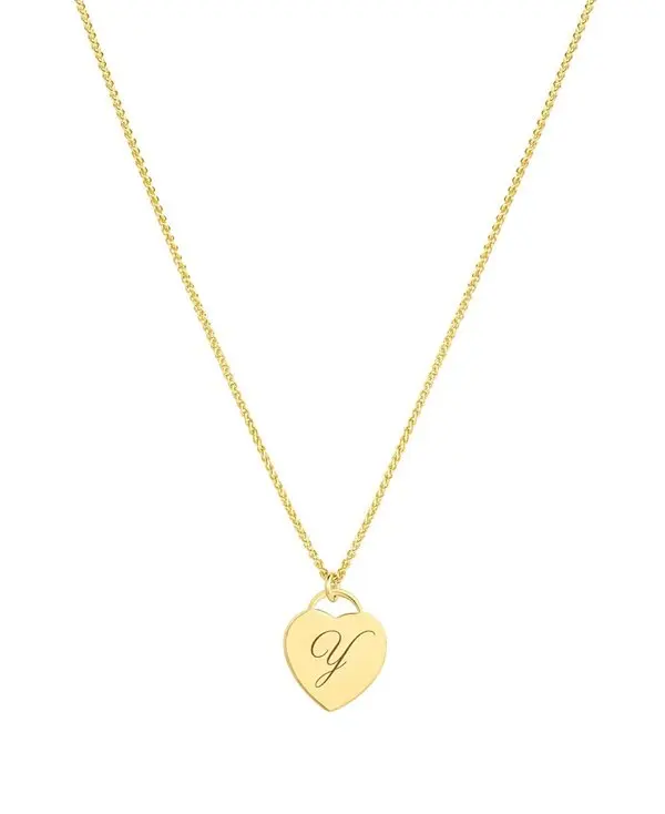 SET & STONES Alice Engraved Initial Heart Necklace - Y