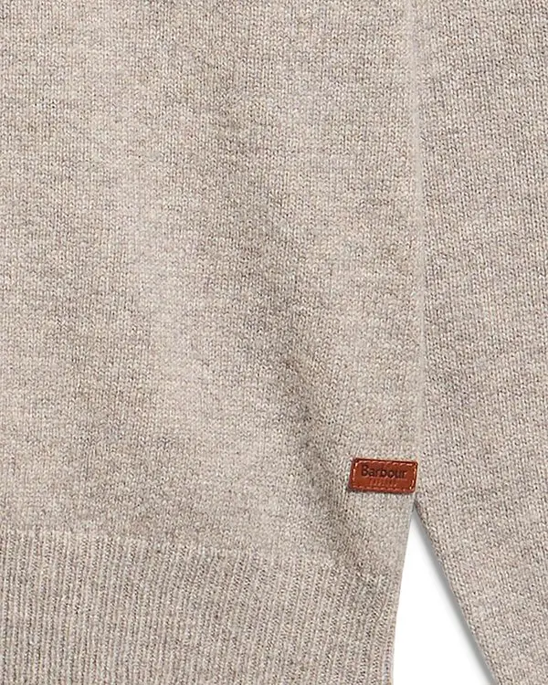 Barbour Essential Patch Wool Crewneck Sweater - Stone