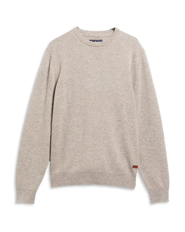 Barbour Essential Patch Wool Crewneck Sweater - Stone