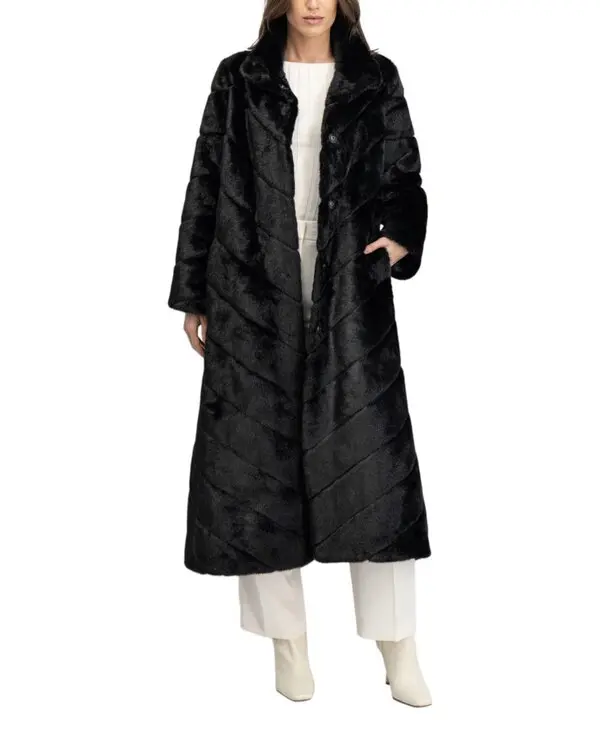 LYLA GRANT Faux Fur Mink Coat