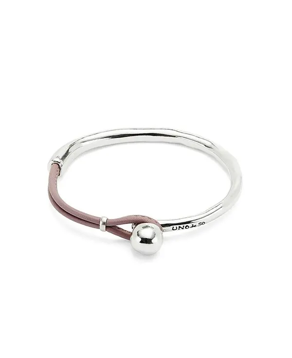 UNODE50 Sterling -plated Semi-rigid Bracelet With Lilac Leather - Silver