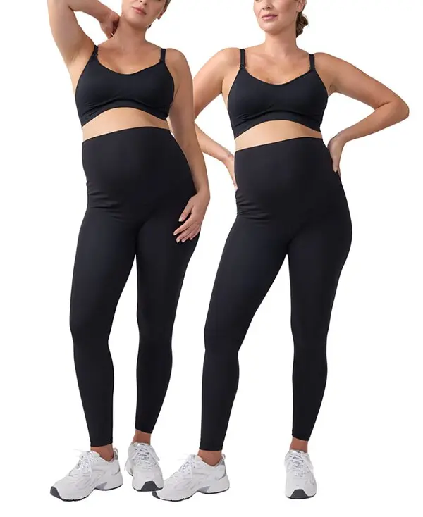 INGRID & ISABEL Contour Active Maternity Leggings 2-pack - Black/black