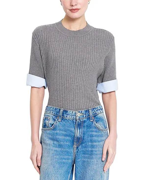 Central Park West Sienna Shirt Cuff Sweater