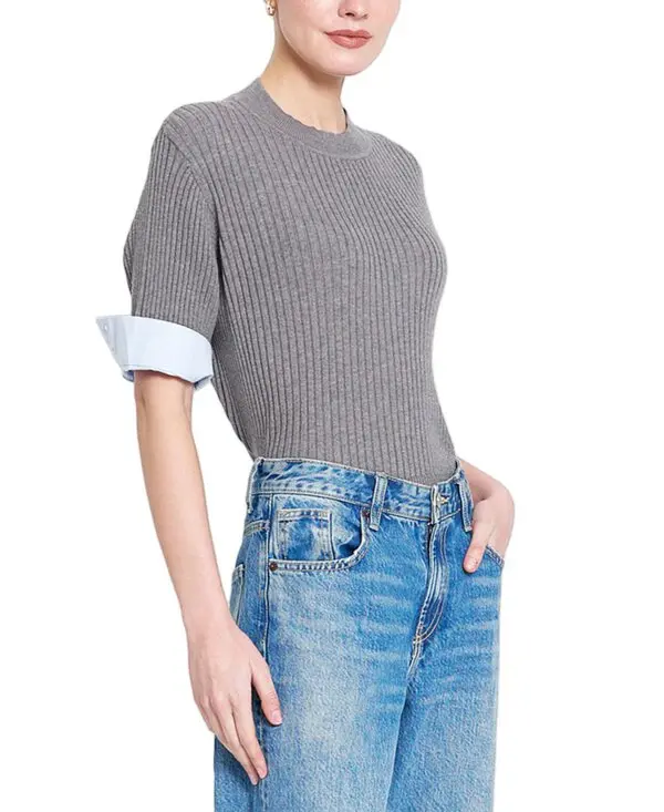 Central Park West Sienna Shirt Cuff Sweater
