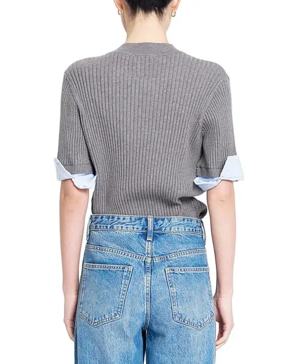Central Park West Sienna Shirt Cuff Sweater