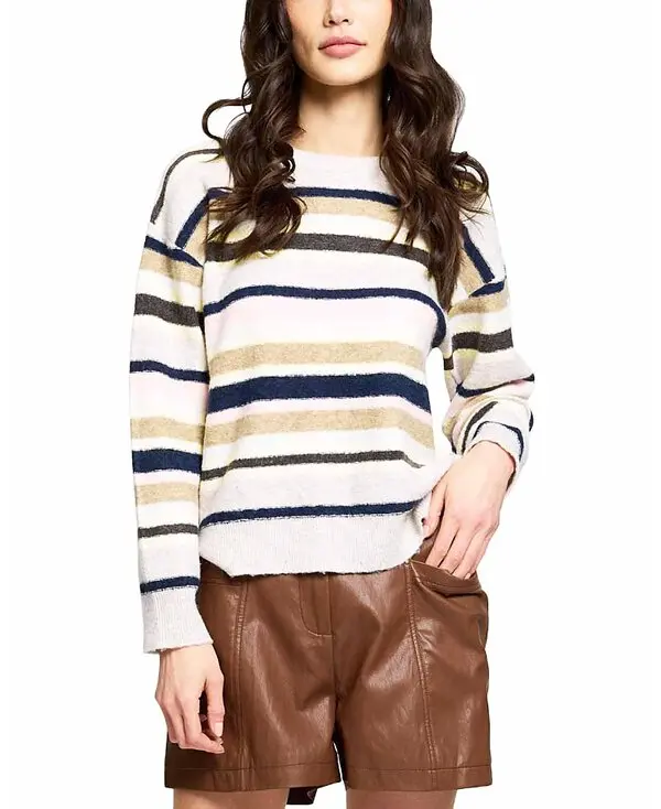 Central Park West Birch Striped Crew
