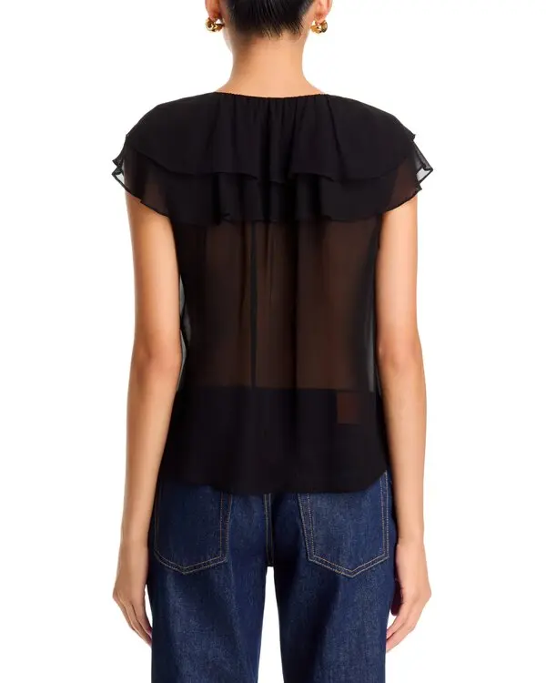 Paige Lucia Sheer Ruffled Blouse