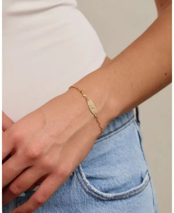 SET & STONES Banks Engraved Initial Bracelet - W