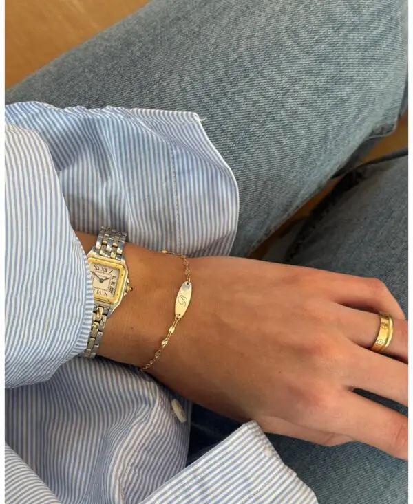 SET & STONES Banks Engraved Initial Bracelet - W