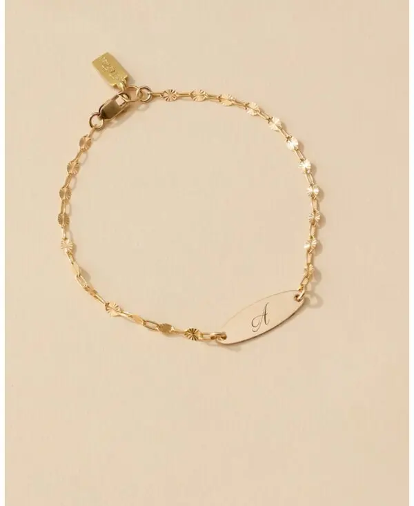 SET & STONES Banks Engraved Initial Bracelet - W