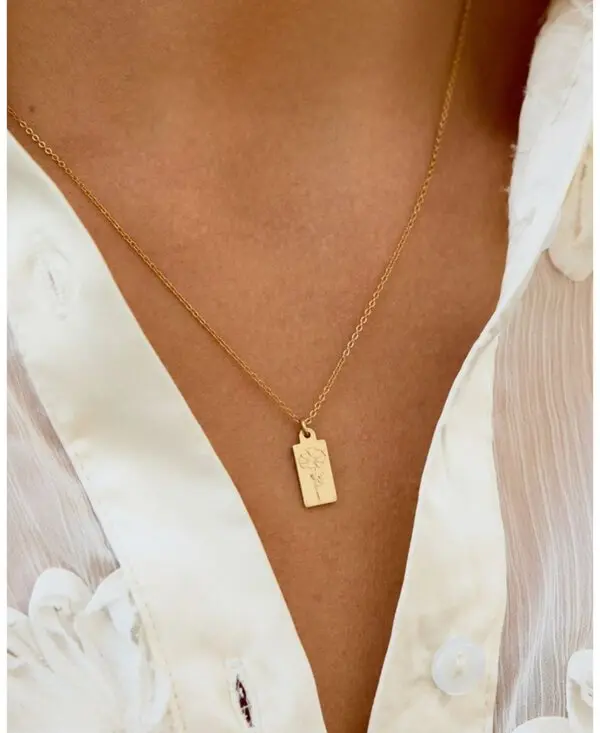 SET & STONES Tawney Birth Flower Necklace - August