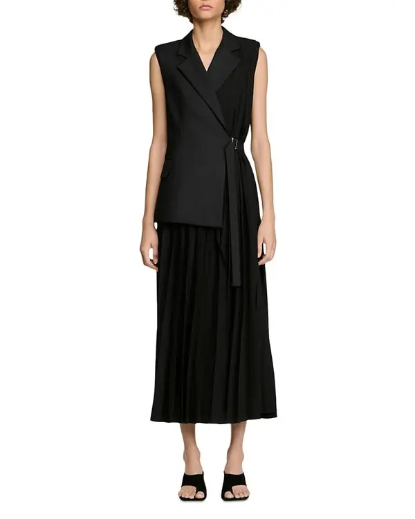 Sandro Eleonore Tailored Wrap Maxi Dress