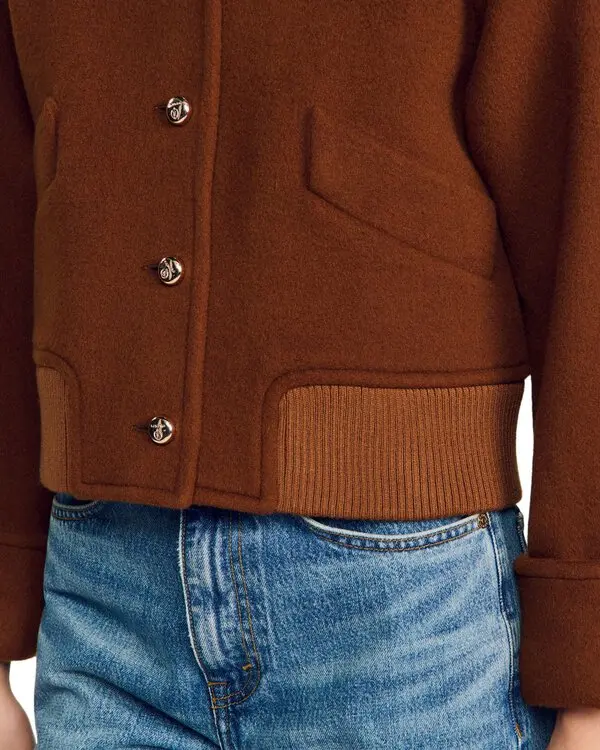 Sandro Anderson Wool Blend Short Coat