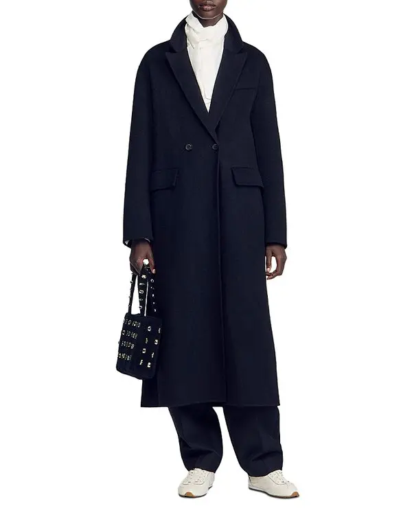 Sandro Reed Double Faced Wool Coat