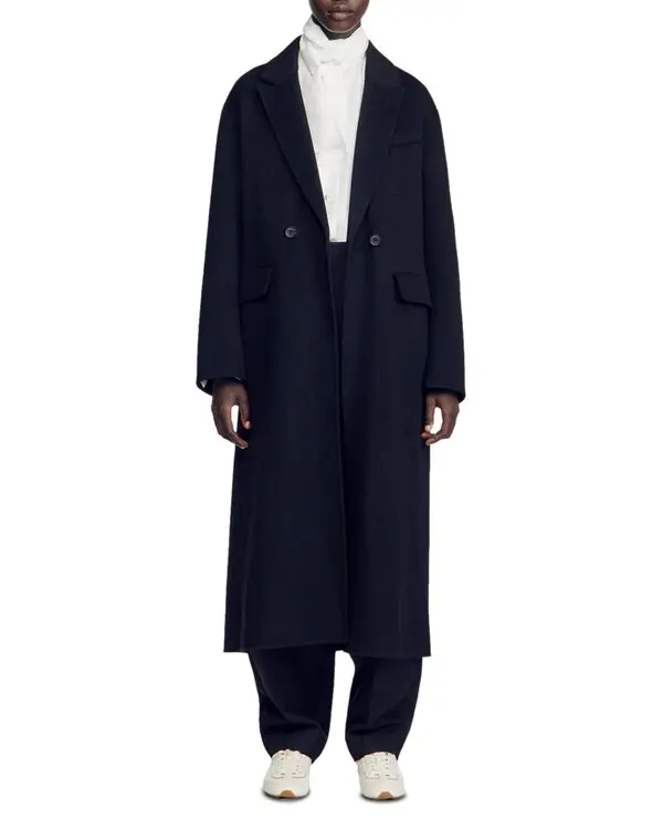 Sandro Reed Double Faced Wool Coat