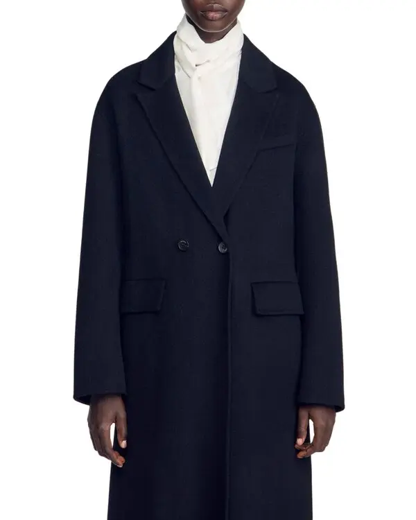 Sandro Reed Double Faced Wool Coat