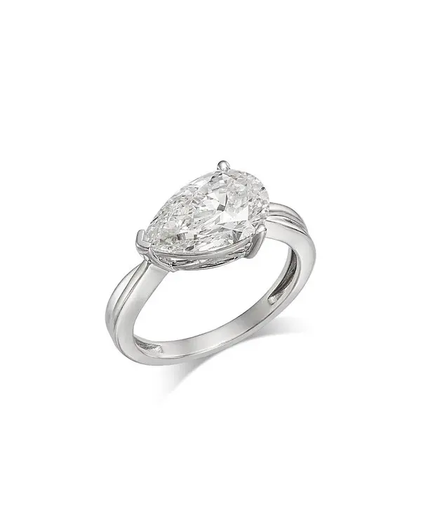 Bloomingdale'S Luxe Collection Certified Lab Grown Diamond Pear Solitaire Ring In 18k 2.50 Tcw - White Gold