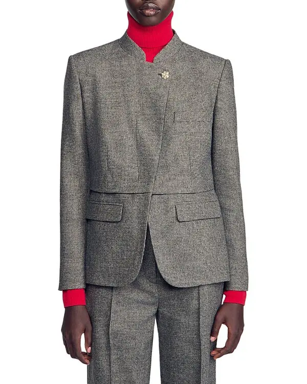 Sandro Vannina Band Collar Suit Jacket