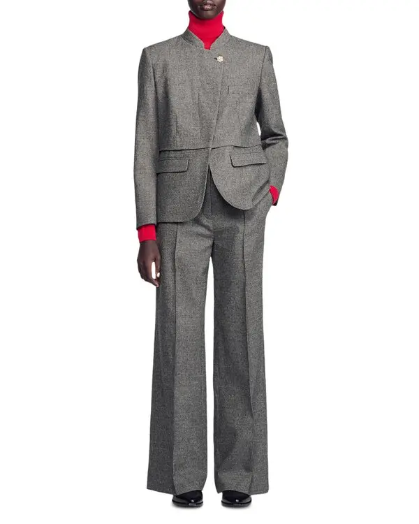 Sandro Vannina Band Collar Suit Jacket