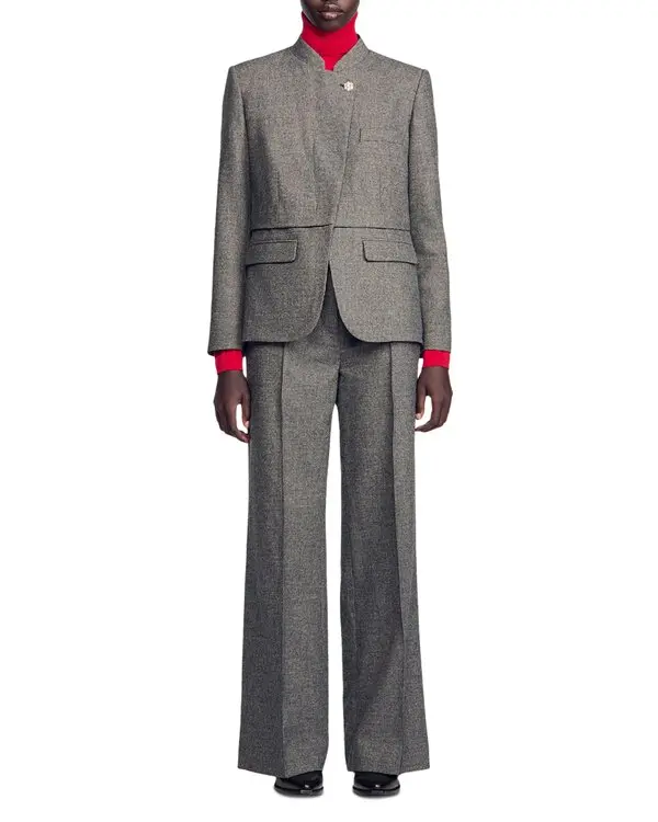 Sandro Vannina Band Collar Suit Jacket