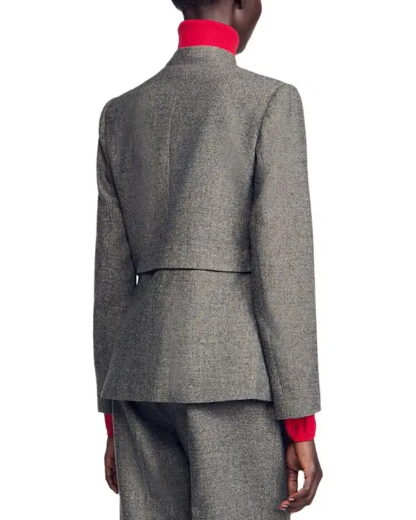 Sandro Vannina Band Collar Suit Jacket