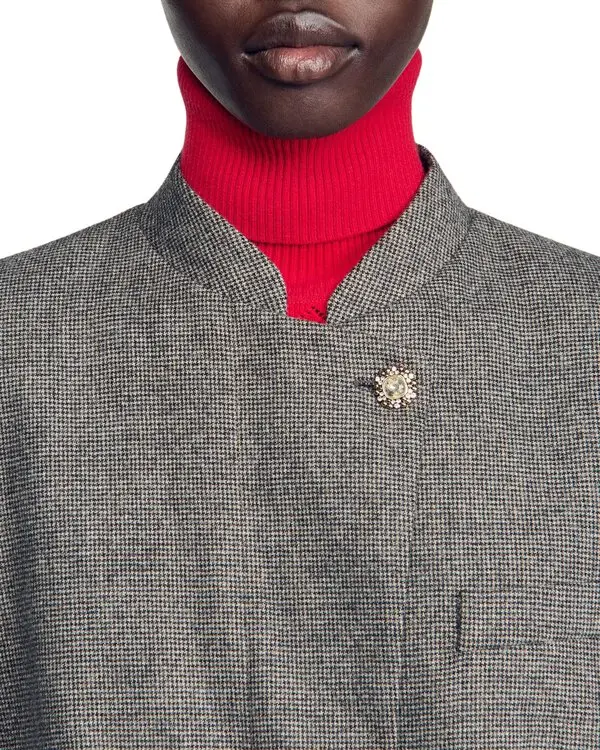Sandro Vannina Band Collar Suit Jacket