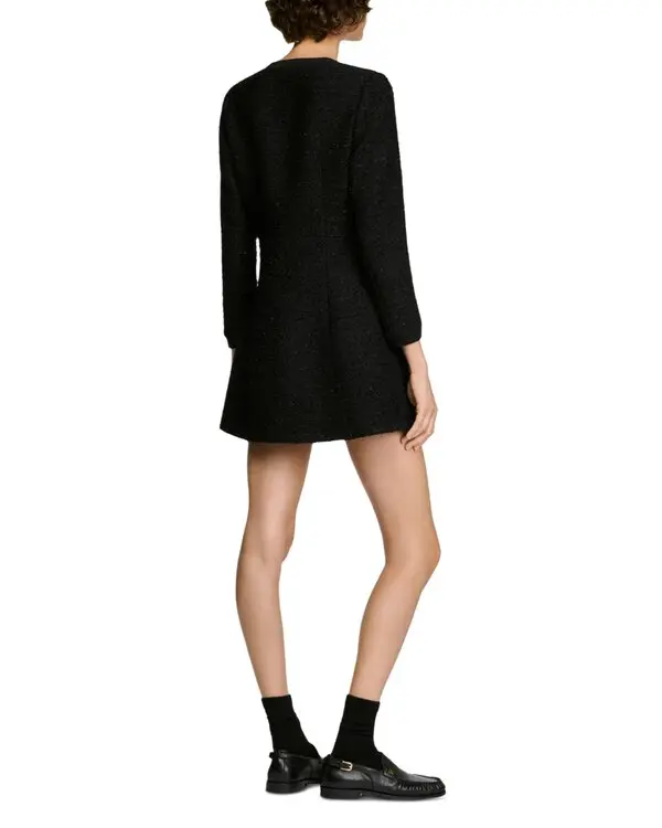 Sandro Axelle Tweed Chain Trim Mini Dress