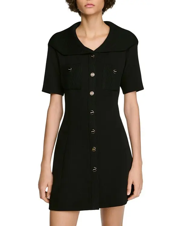 Sandro Sabrina Sailor Collar Mini Dress