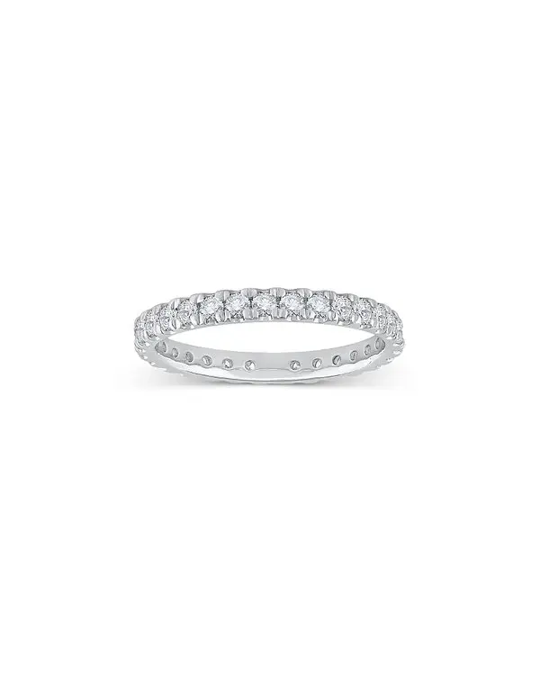 Bloomingdale'S Diamond Pave Set Eternity Ring In 14k Gold, 1.0 Tcw - White Gold