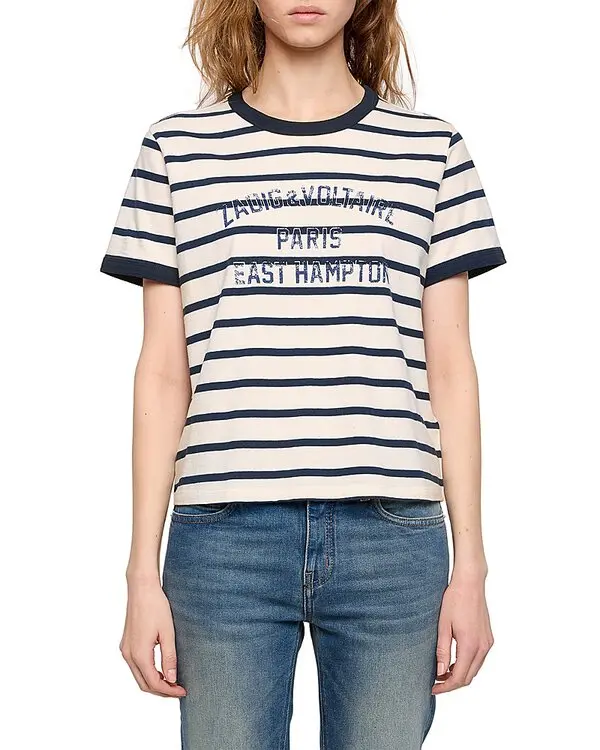 Zadig&Voltaire East Hampton Striped Graphic Tee