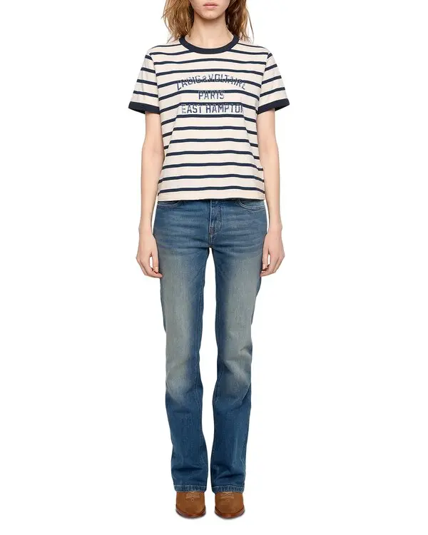 Zadig&Voltaire East Hampton Striped Graphic Tee