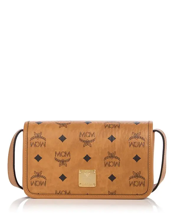 Mcm Aren Small Visetos Crossbody Bag - Cognac