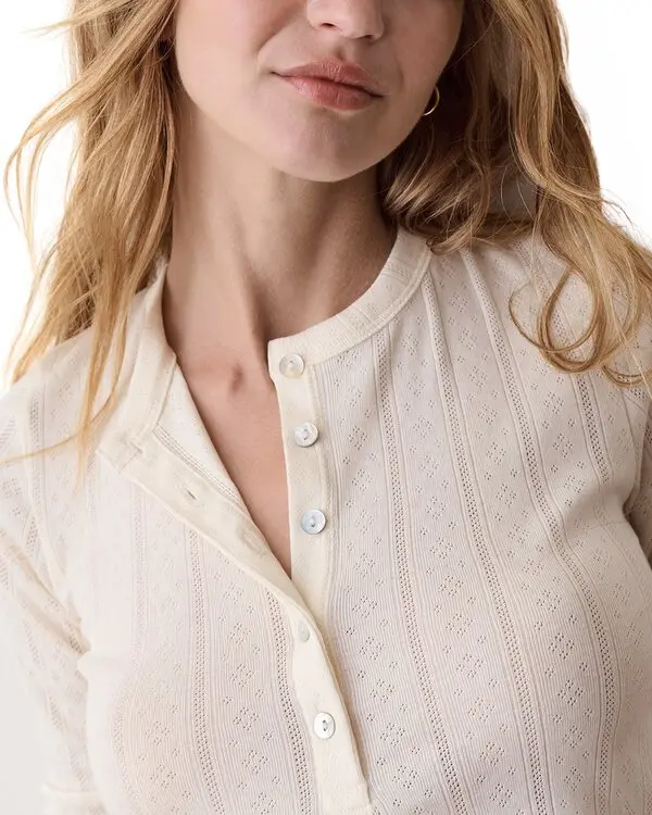 Marine Layer Lexi Pointelle Henley Top