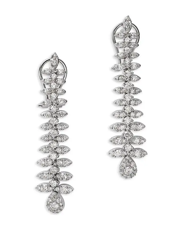 Bloomingdale'S Diamond Floral Drop Earrings In 14k 2.0 Tcw - White Gold