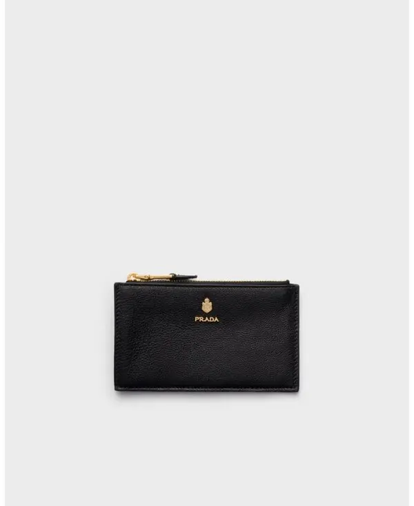 Prada Leather Card Holder - Black