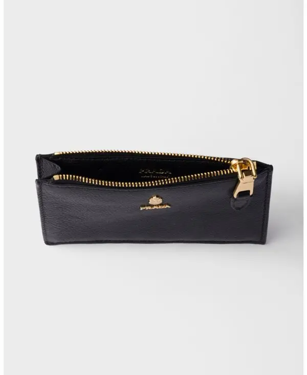 Prada Leather Card Holder - Black