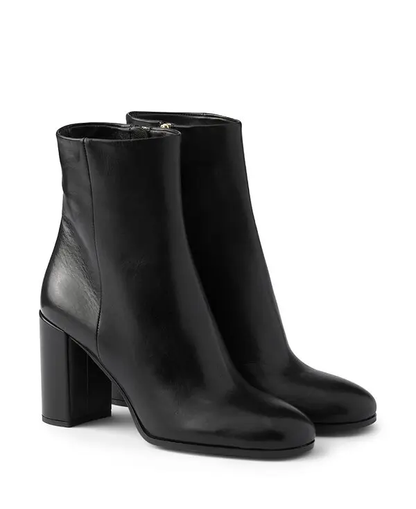 Prada Leather Booties - Black